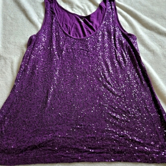 a.n.a | Tops | Sequin Tank Top Xl Womens Purple Ana Summer Shirt | Poshmark